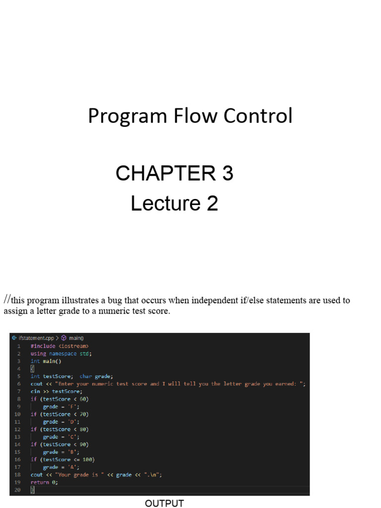 Ch3 Program Flowcontrol Lec 2 2437 Pdf Control Flow Mathematical Logic 