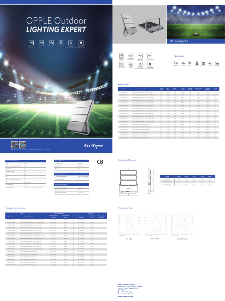 LED Floodlight-E3-familysheet-20221220 | PDF | Alternating Current ...