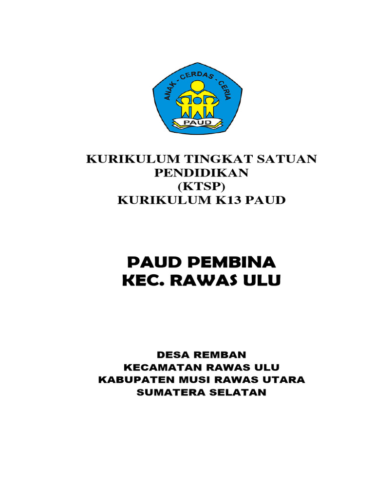 Kurikulum PAUD PEMBINA KEC. RU | PDF