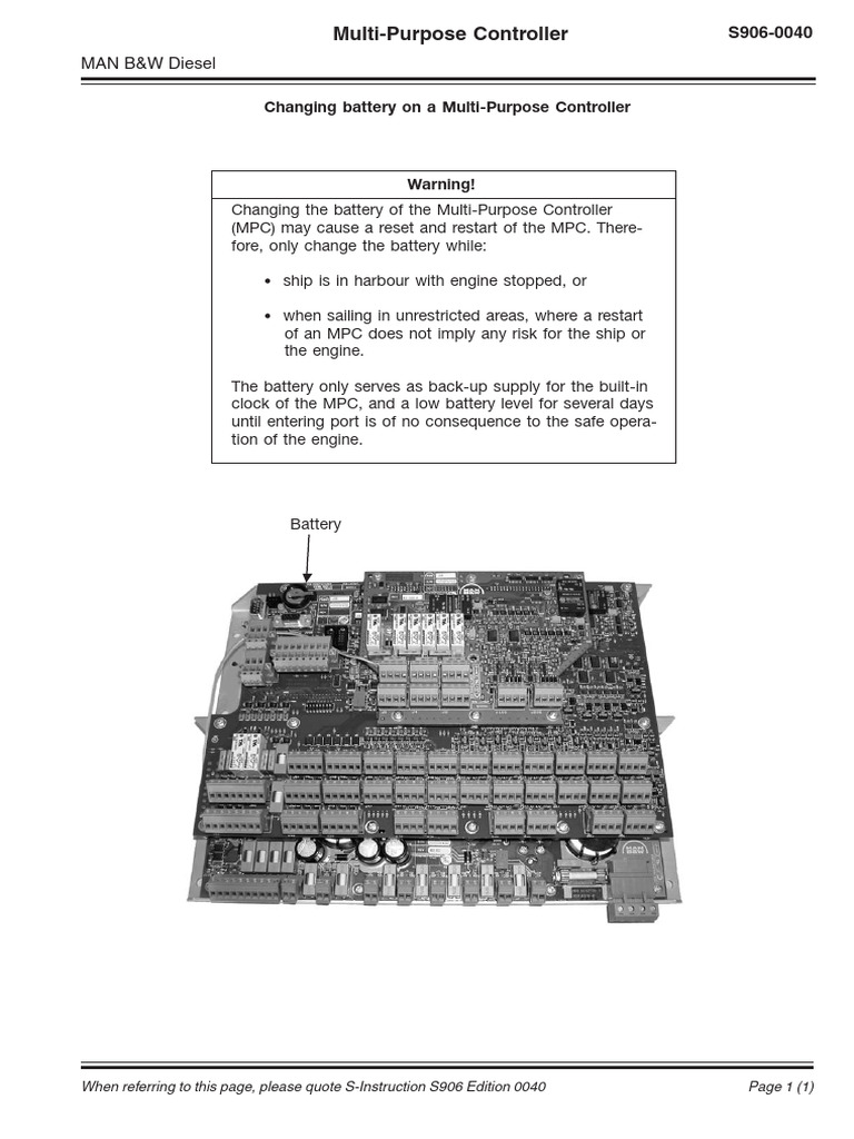 S906-0040 Battery Change MPC | PDF