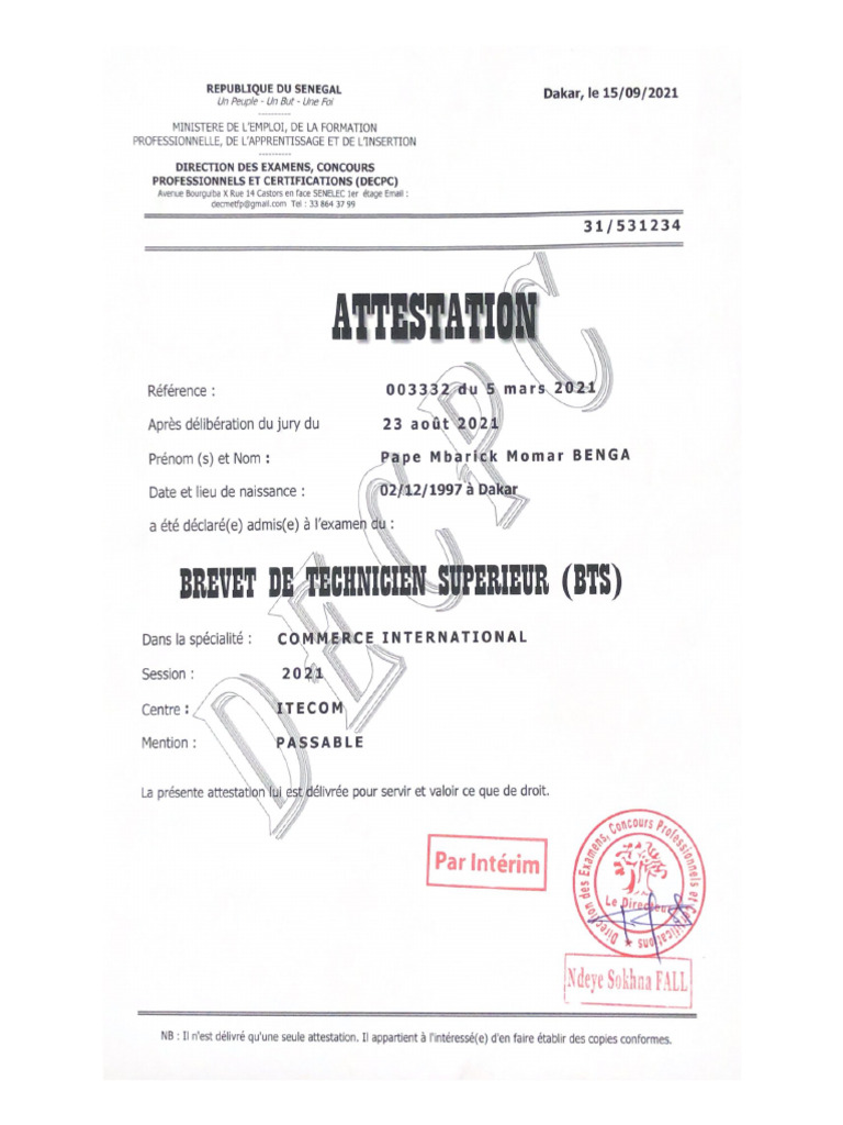 Attestation | PDF