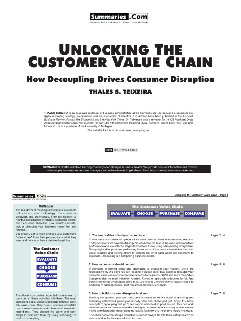 Unlocking the Customer Value Chain | PDF | Disruptive Innovation | Business Model