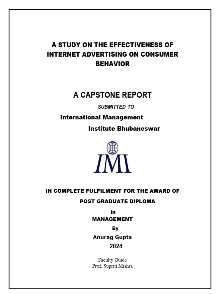 Finaldraft Capstone Pdf Consumer Behaviour Digital Marketing