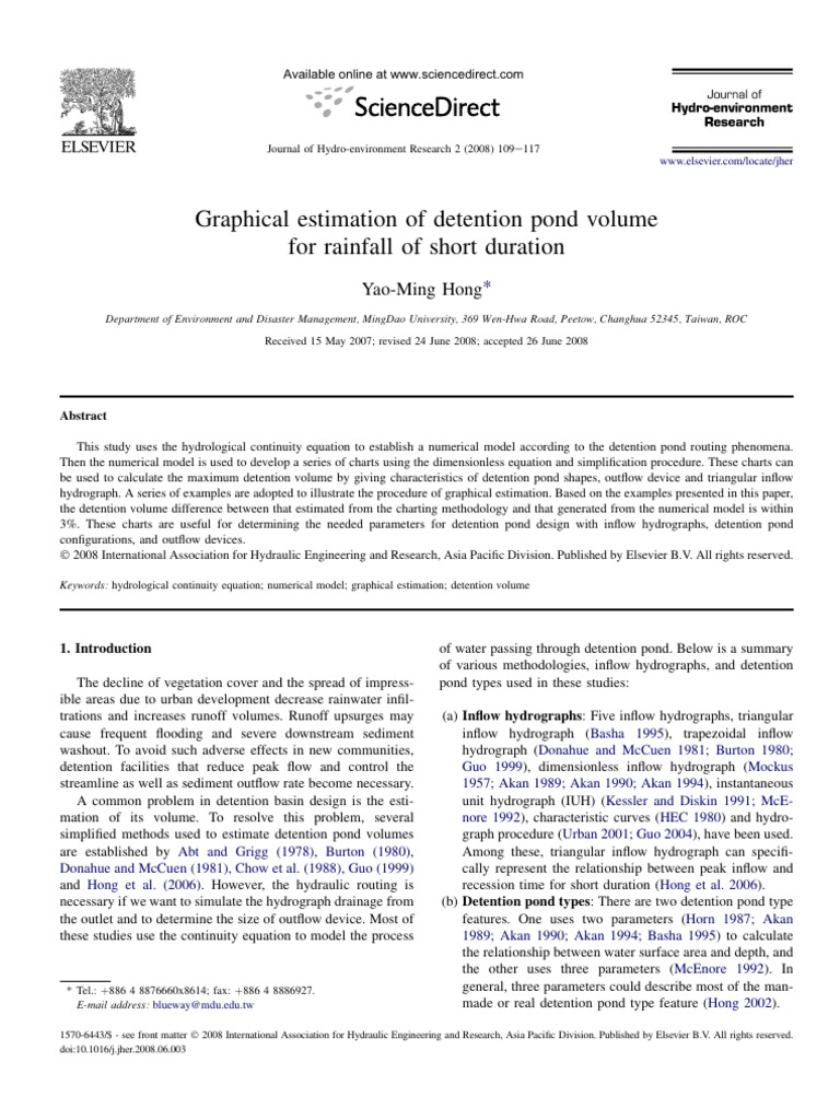 Detention Pond Volume Estimation Charts | PDF | Discharge (Hydrology ...