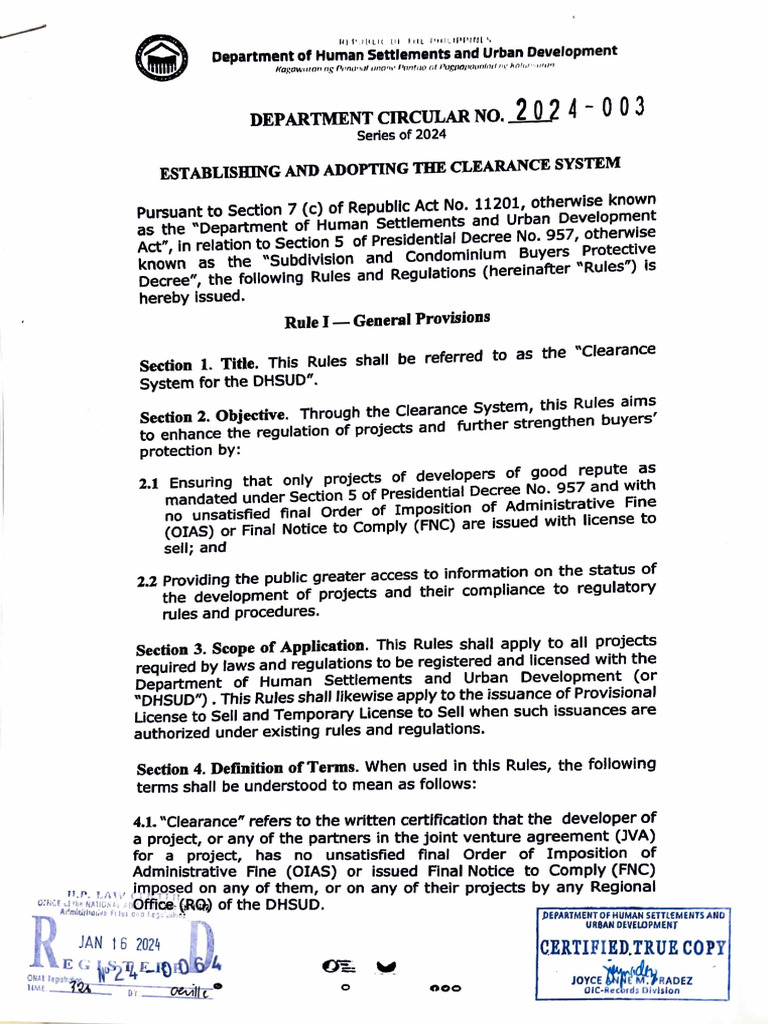 Department Circular 2023-003 - Establishing and Adopting The Clearance System | PDF | Justice ...