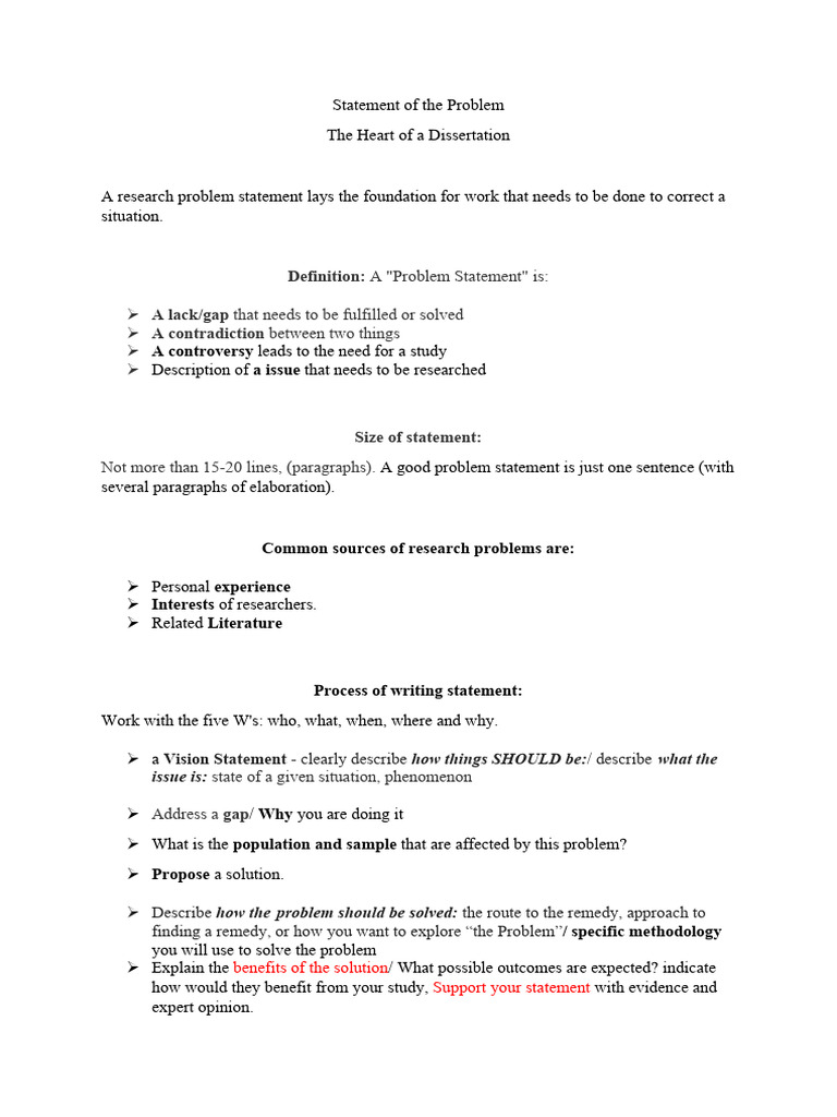 2 Statement Problem | PDF | Preschool | Curriculum