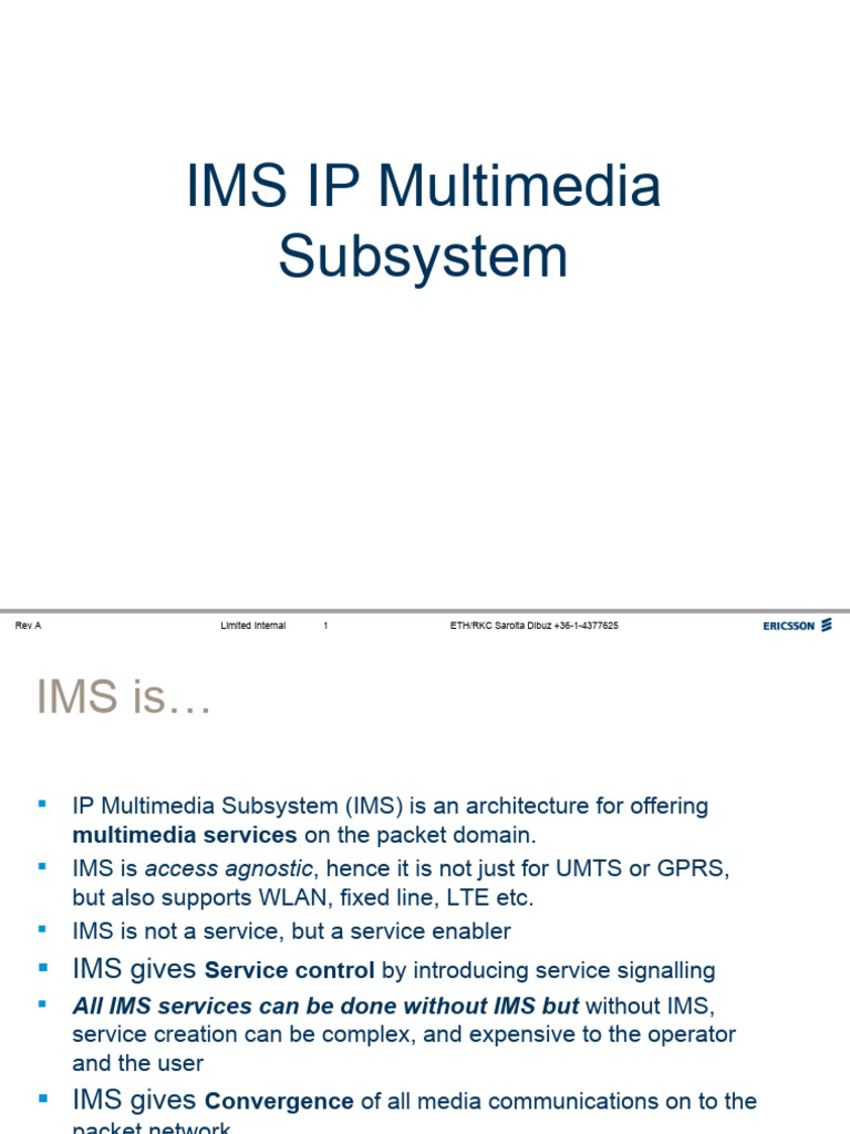 IMS Ora | PDF | Ip Multimedia Subsystem | Session Initiation Protocol