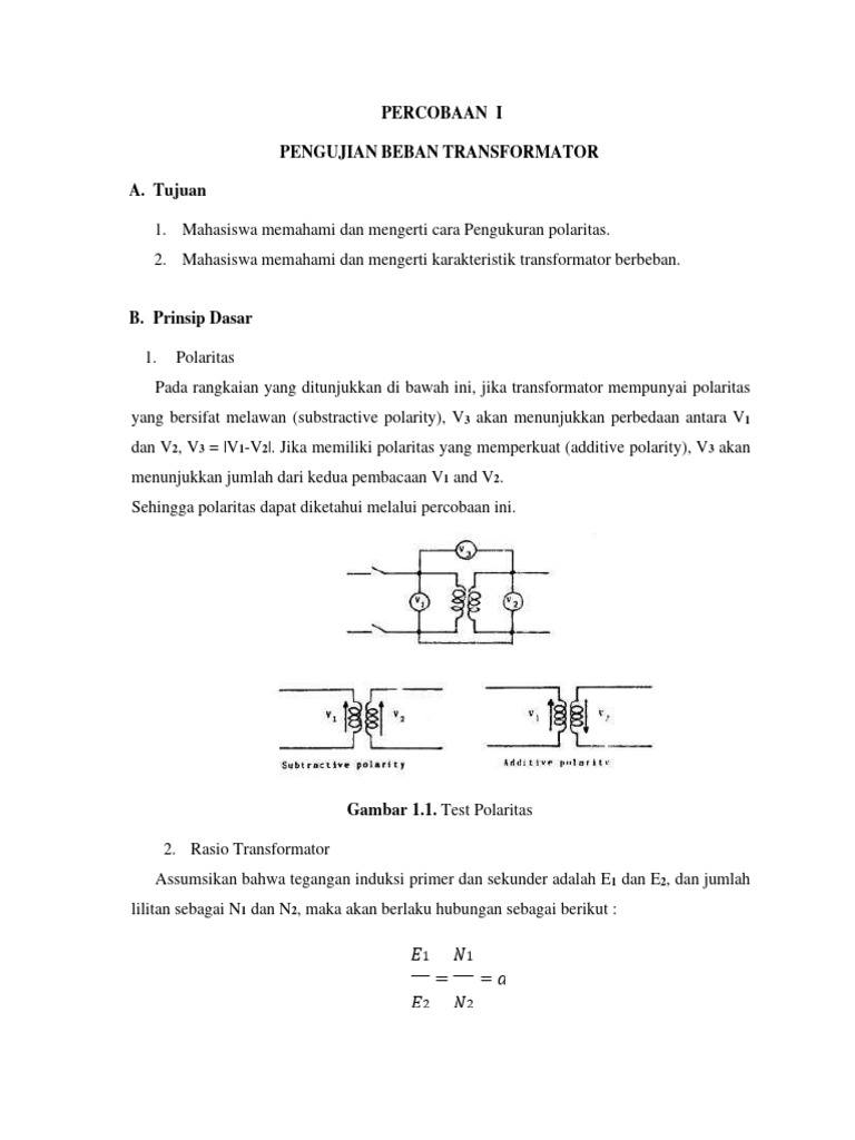 Pengujian Beban dan Polaritas Transformator | PDF | Sains & Matematika
