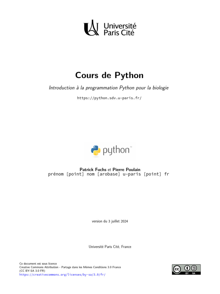 Cours Python | PDF | Programmation informatique | Logiciel