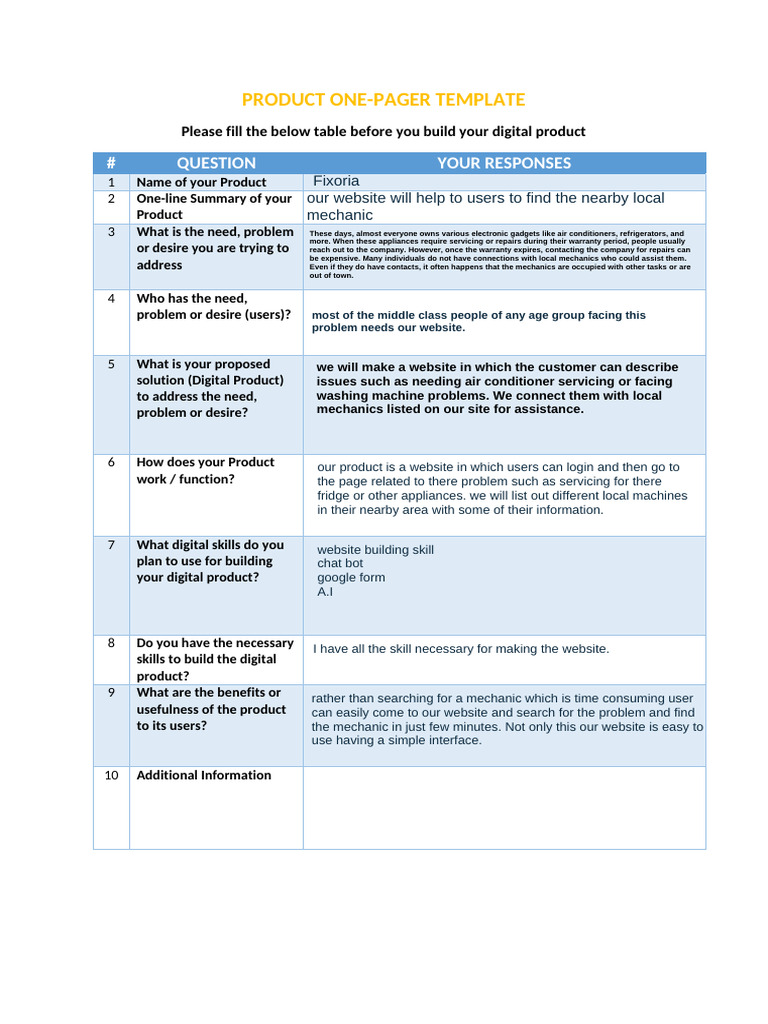 Product One-Pager Template & Tutorial | PDF | Home Appliance ...