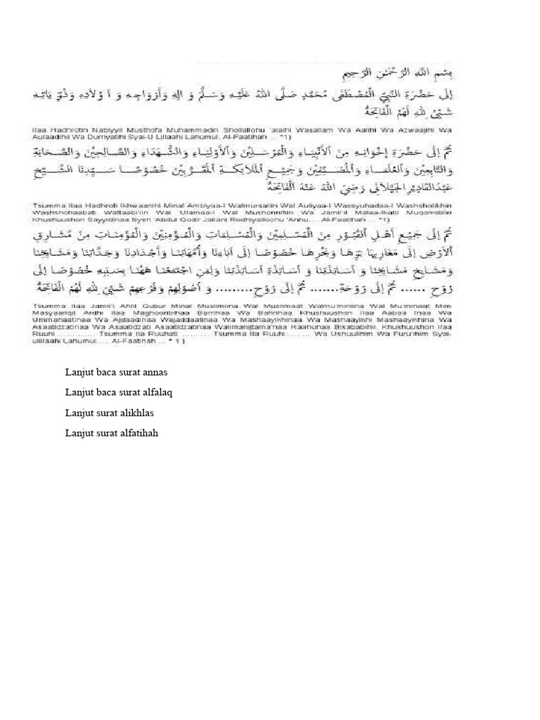 Hadoroh Tahlil Singkat Dta | PDF