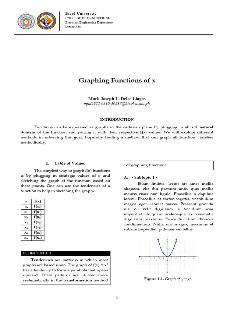 Graphing Functions Draft | PDF