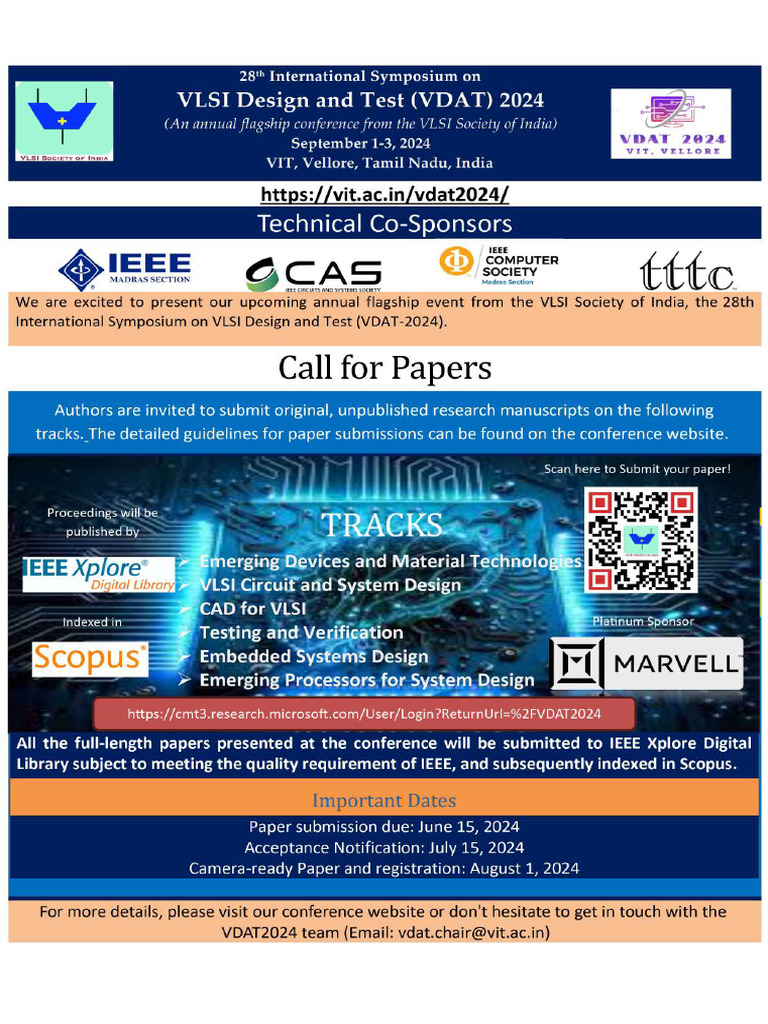 28th IEEE VDAT 2024 CFP | PDF