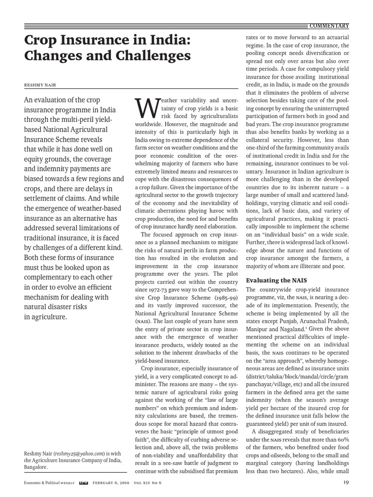 Evaluation of The Crop Insurance Program | PDF | Insurance | Crop Insurance