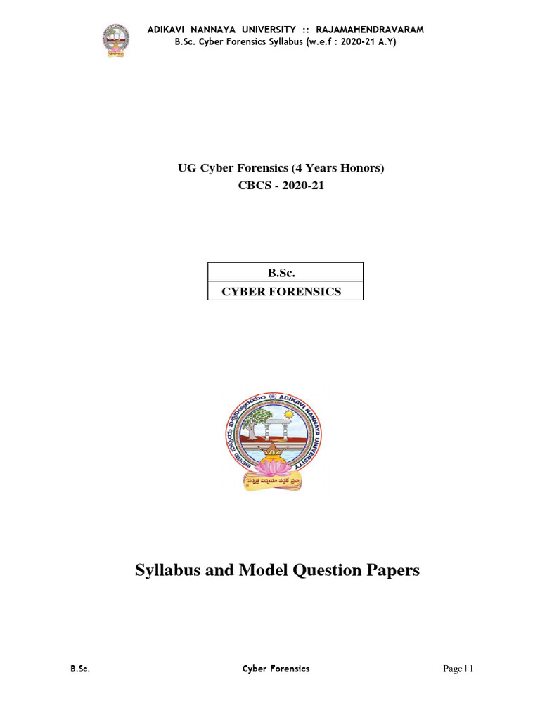 B.SC - Cyber Forensic Syllabus | PDF | Computer Security | Security