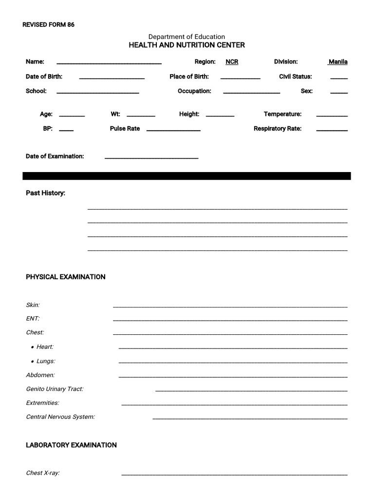 CS FORM 86 Medical Certificate | PDF