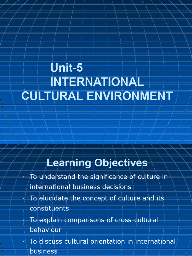 Unit-5 Cultural Environment GB | PDF | Individualism | Social Psychology