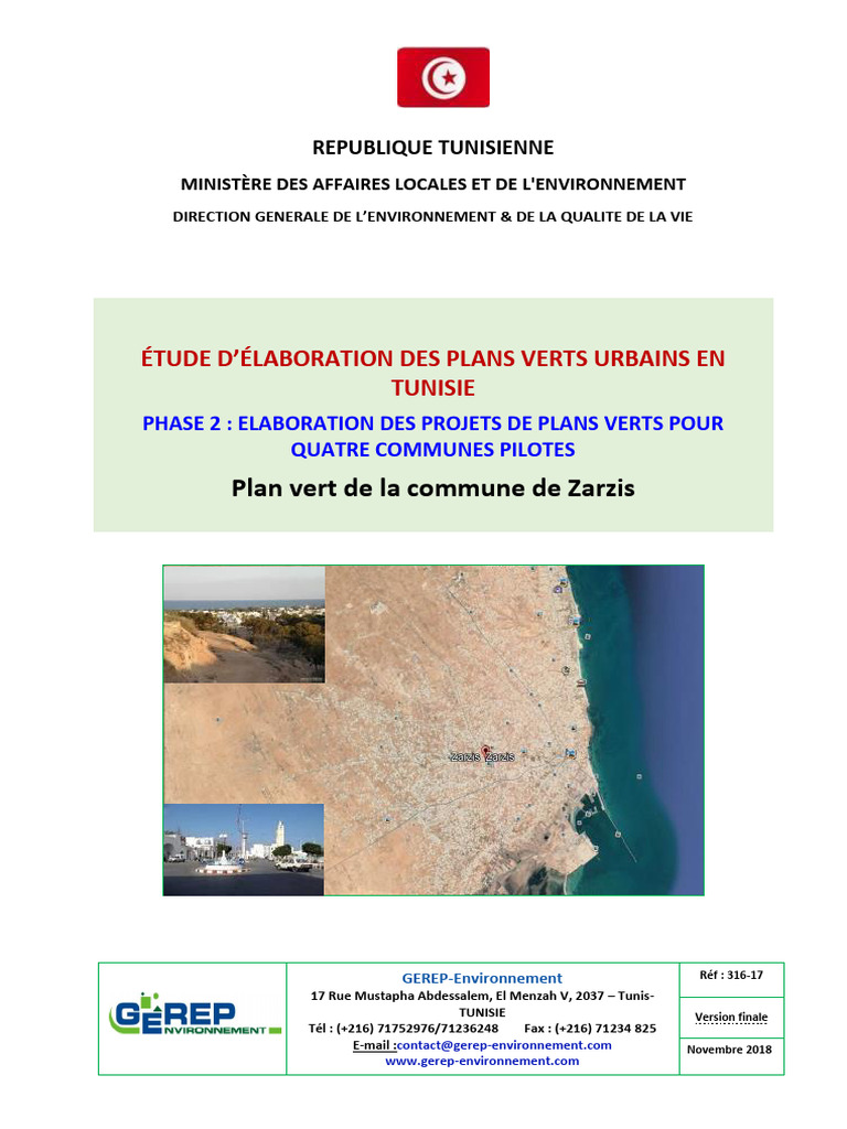Plan Vert pour la Commune de Zarzis | PDF | Tunisie | Parcs