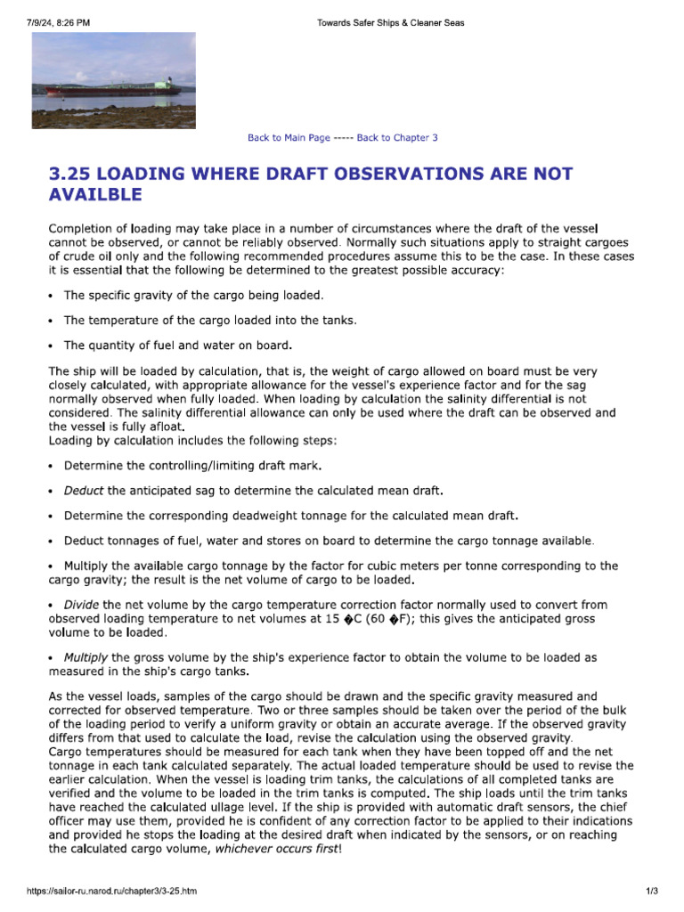 3-25 Loading Where Draft Observations Are Not Availble | PDF