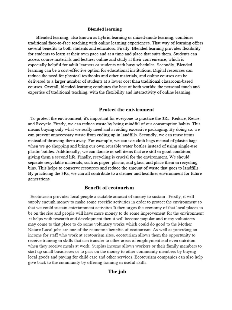 Blended Learning | PDF | Reuse | Recycling