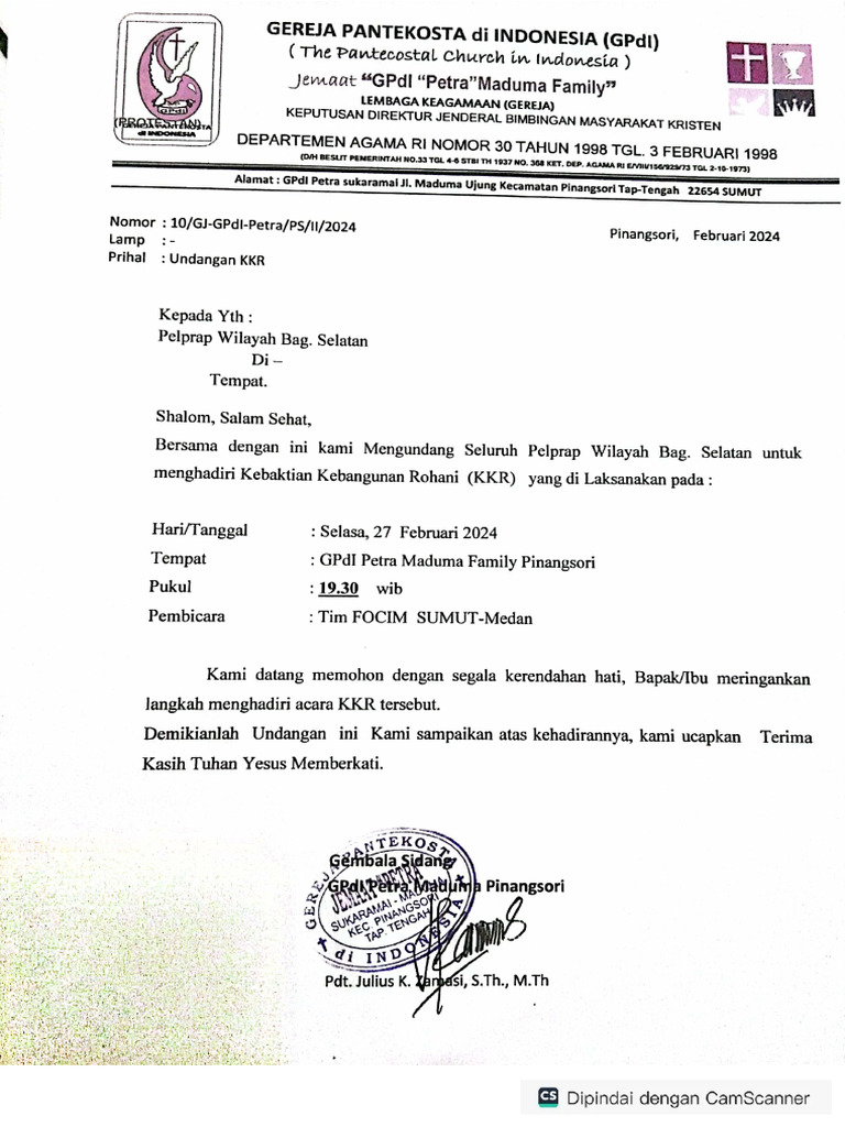 Undangan KKR Pelprap | PDF