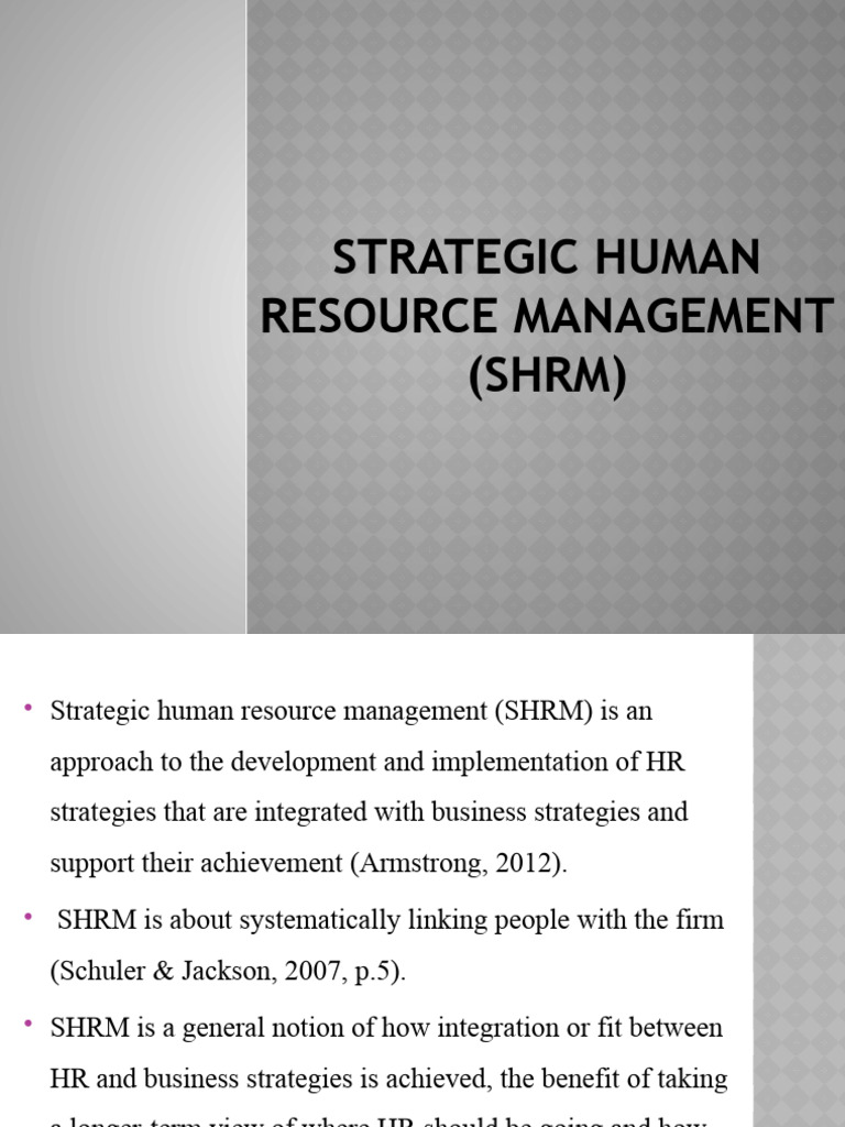 Strategic Human Resource Management | Download Free PDF | Strategic Management | Human Resource ...