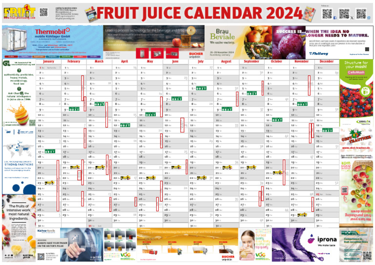 Fruit Juice Calendar 2024 | PDF | Drink | Foods
