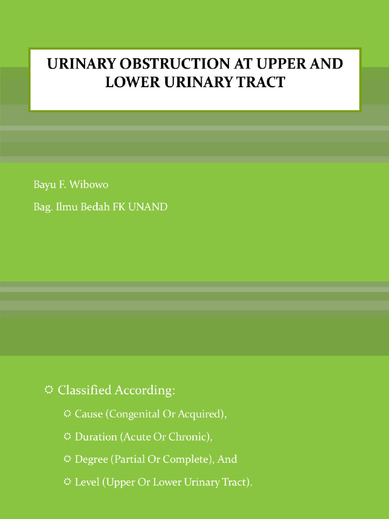Urinary Tract Obstruction | PDF