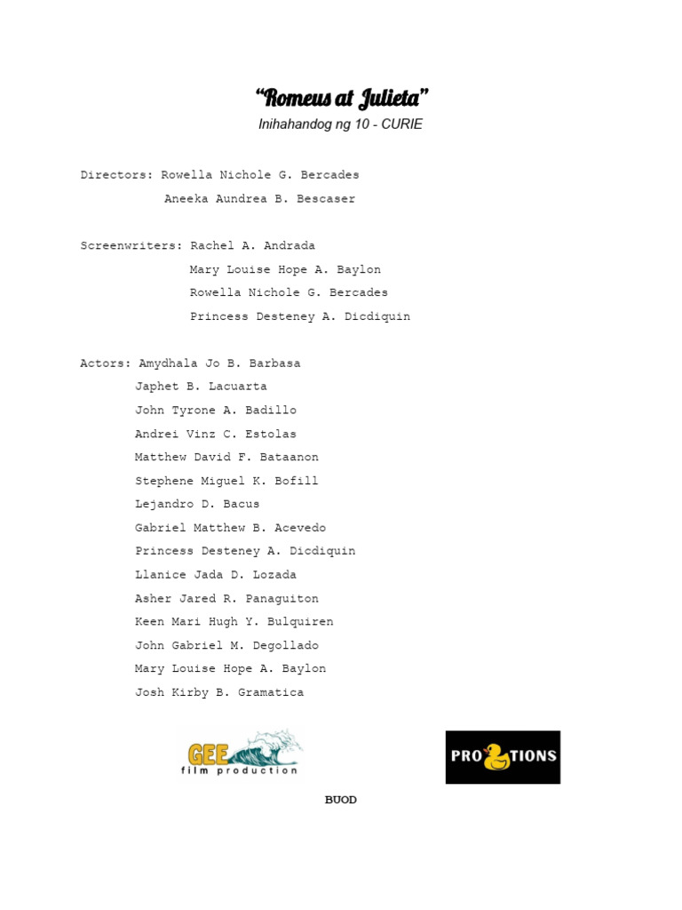 Romeus at Julieta Manuscript | PDF