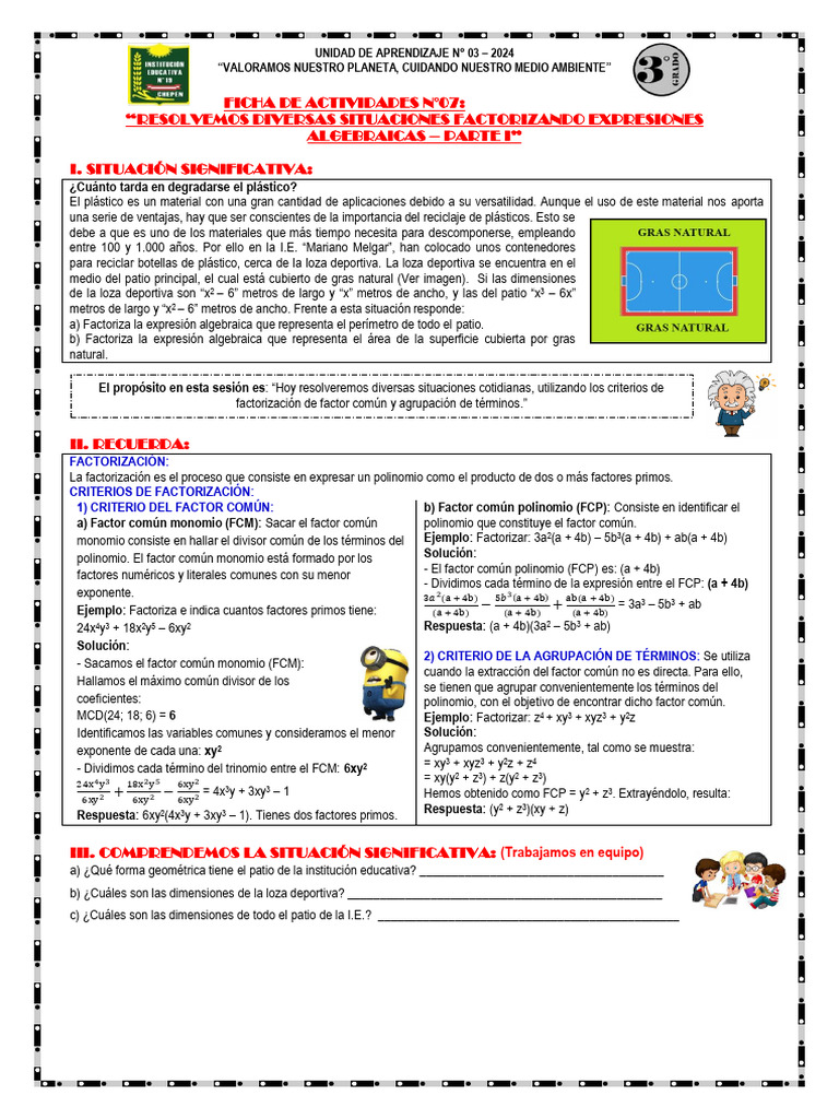 Ficha 7-3ero-Ua3-2024 | PDF | Factorización | Análisis numérico