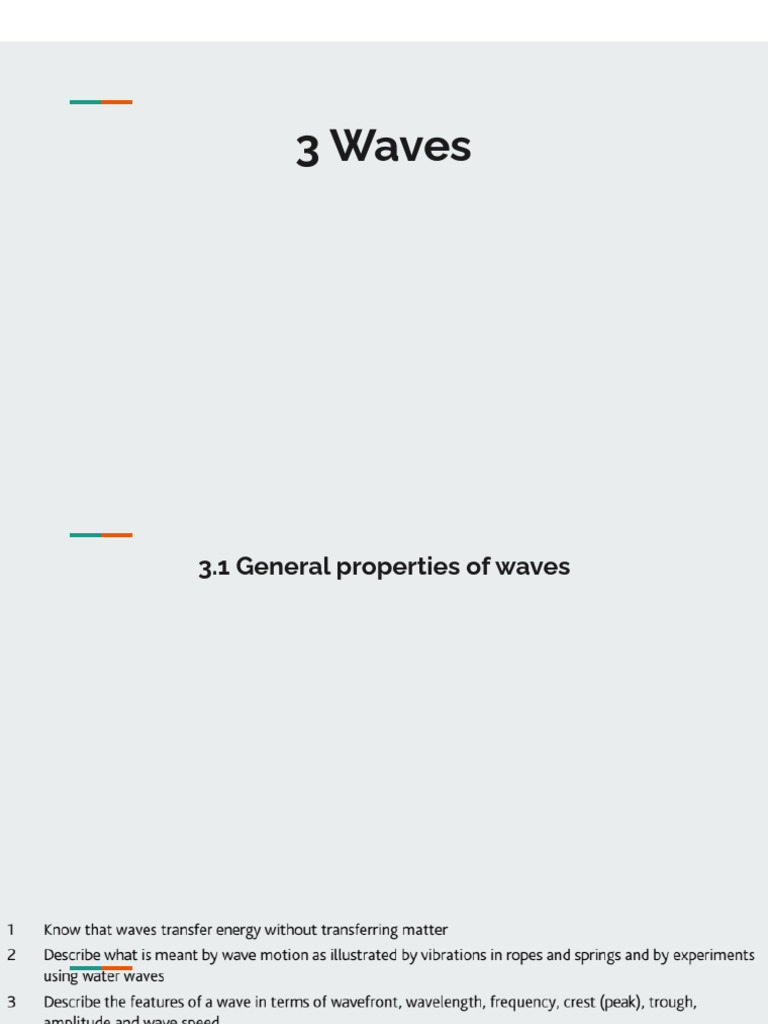 Chapter 3 Physics Waves | Download Free PDF | Reflection (Physics) | Waves