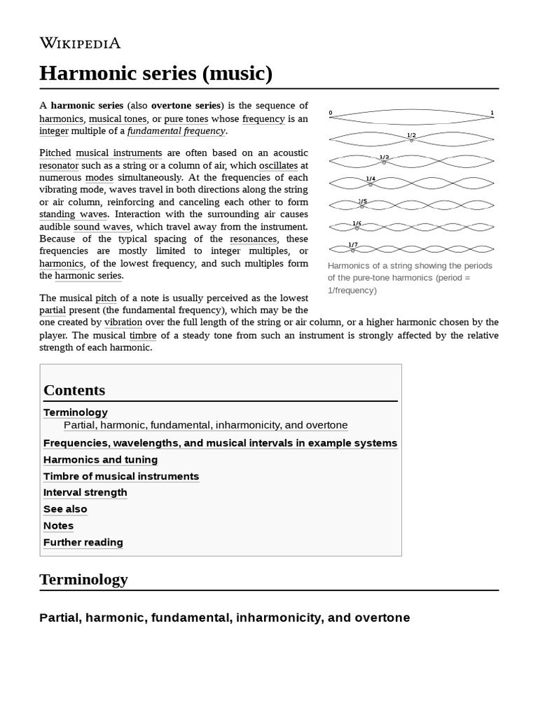 Harmonic Series (Music) | PDF | Pitch (Music) | Music Theory