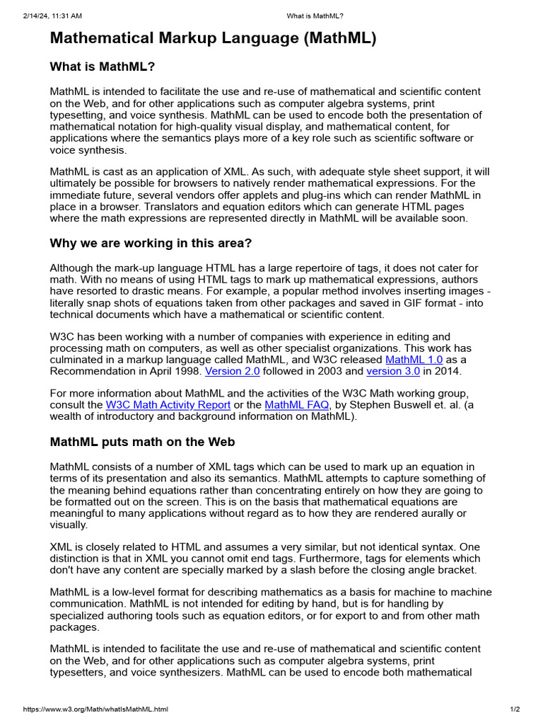 What is MathML_ | PDF | Html | Markup Language