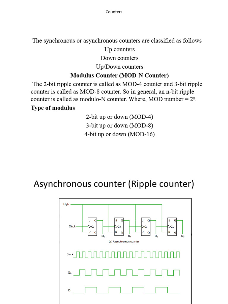 Types and Applications of Counters | PDF | Teaching Methods & Materials | Computers