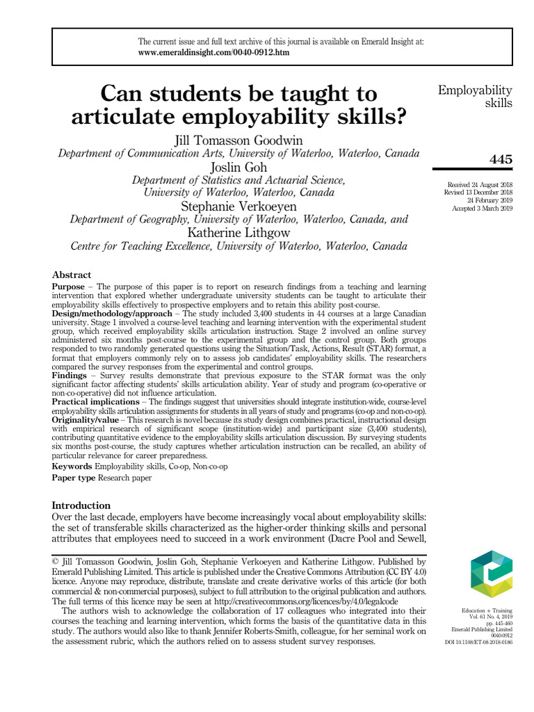 10 1108 - Et 08 2018 0186 | PDF | Survey Methodology | Educational Assessment