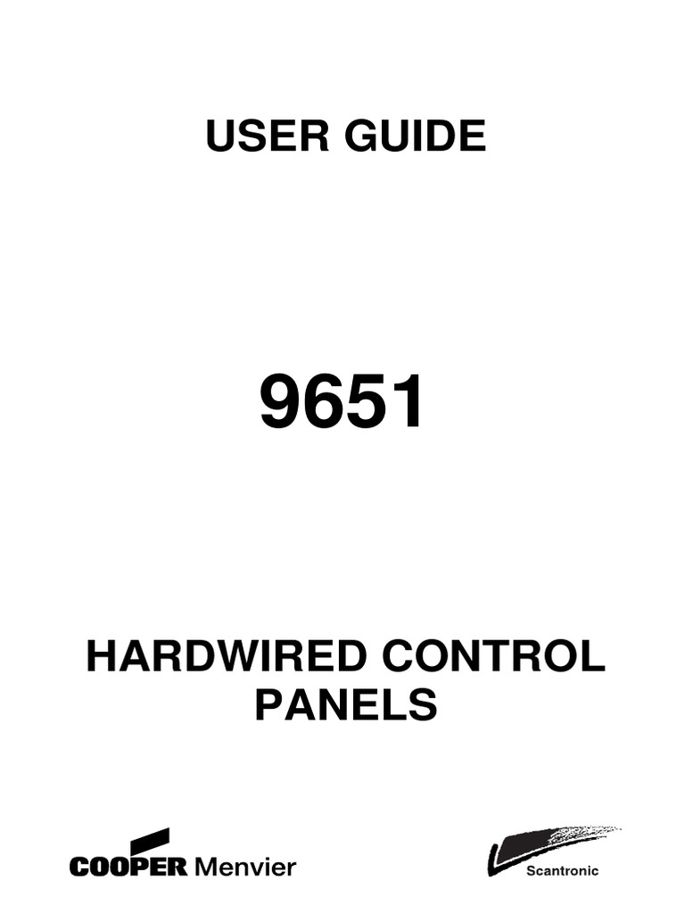 Cooper Scantronic 9651 Control Panels Manual en | PDF | Telephone | Door