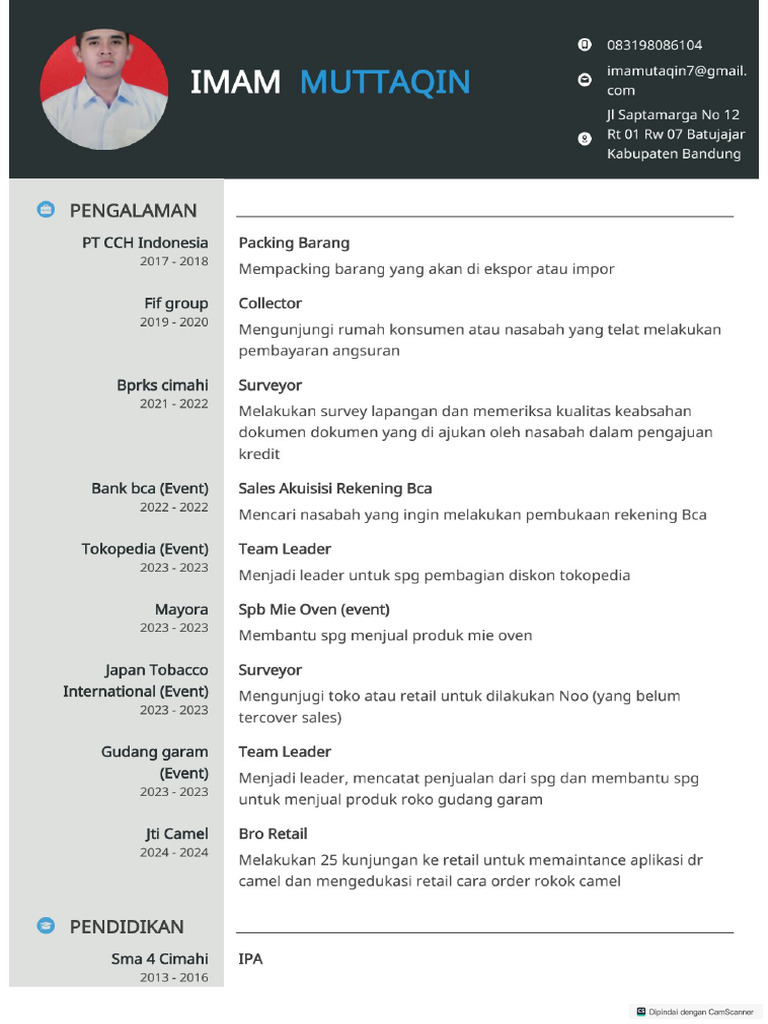 CV Imam Terbaru | PDF