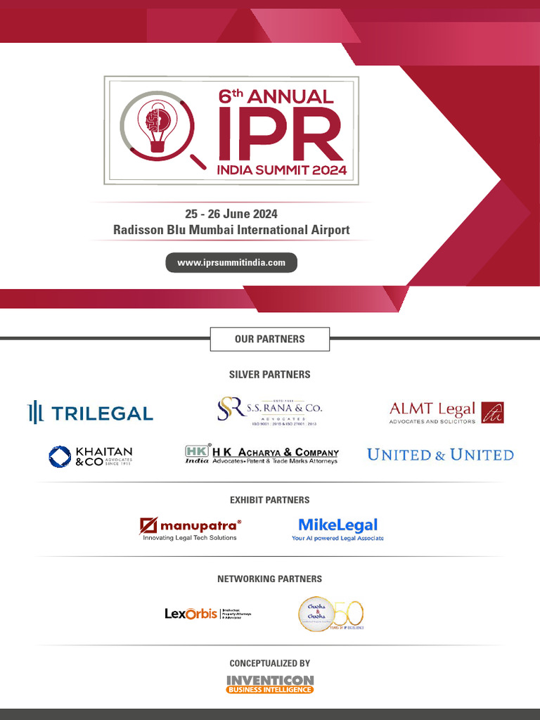 6th Annual IPR Summit India 21.06.24.cleaned | PDF | Intellectual ...