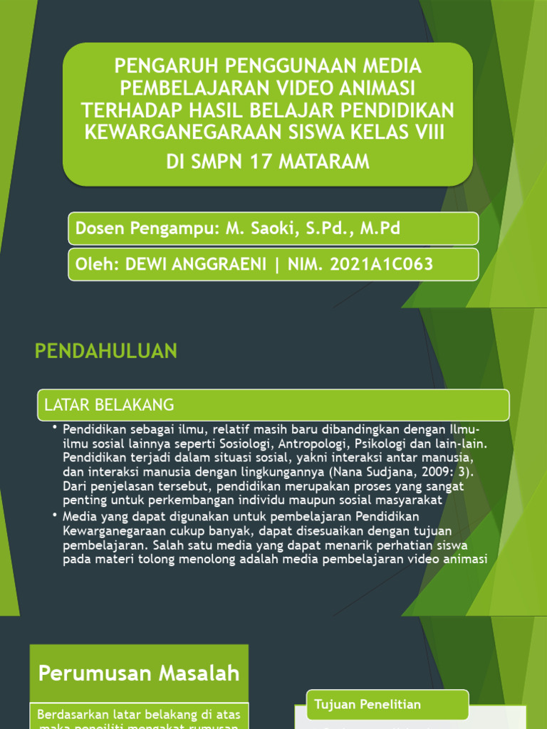 Pengaruh Video Animasi pada Hasil PPKn | PDF