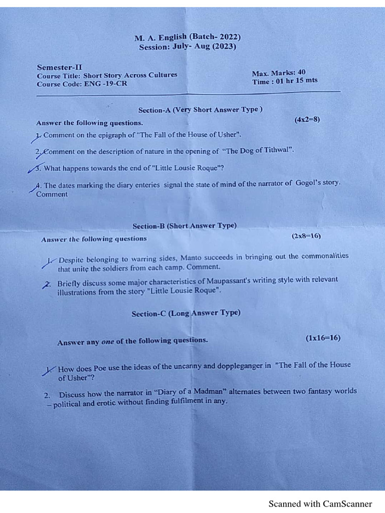 2nd Sem Papers | PDF