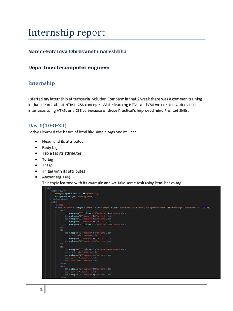 Internship Report | PDF | Html Element | Html Internship Report | PDF | Html Element | Html