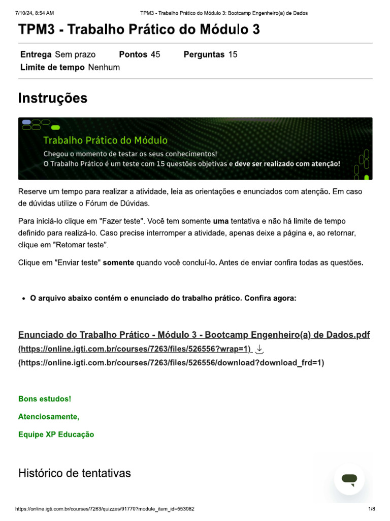 Bootcamp Engenheiro de Dados tpm3 Trabalho Pratico Do Modulo 3 | PDF