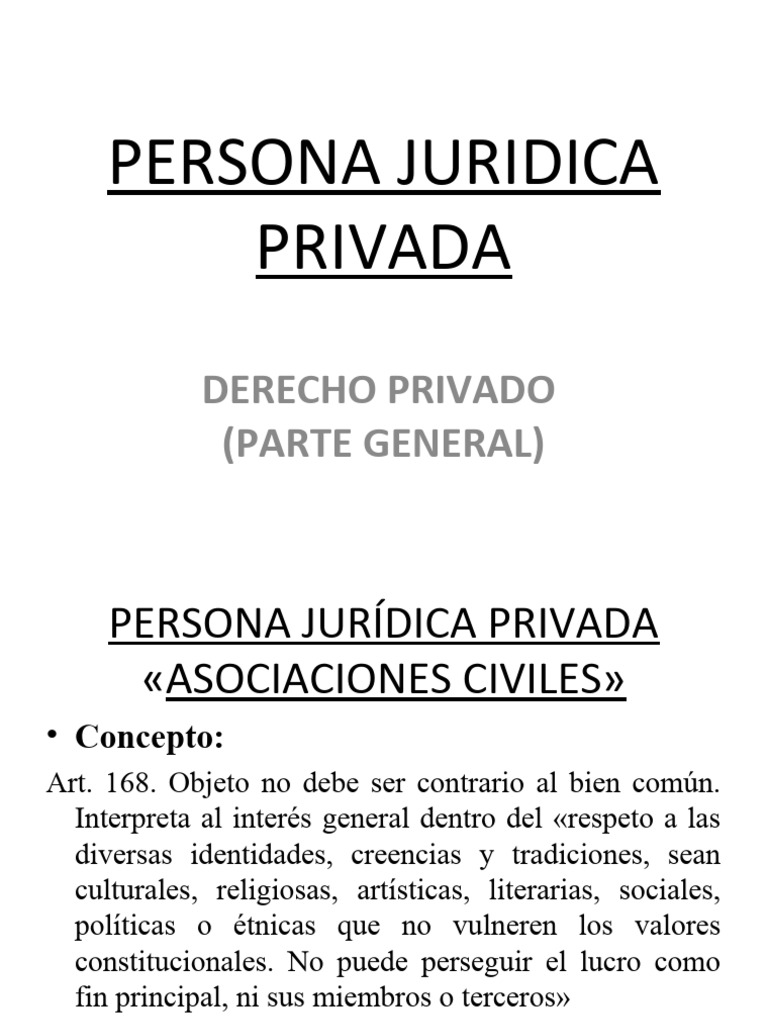 Personas Juridicas Privadas en Particular. | PDF | Fundación (sin fines ...