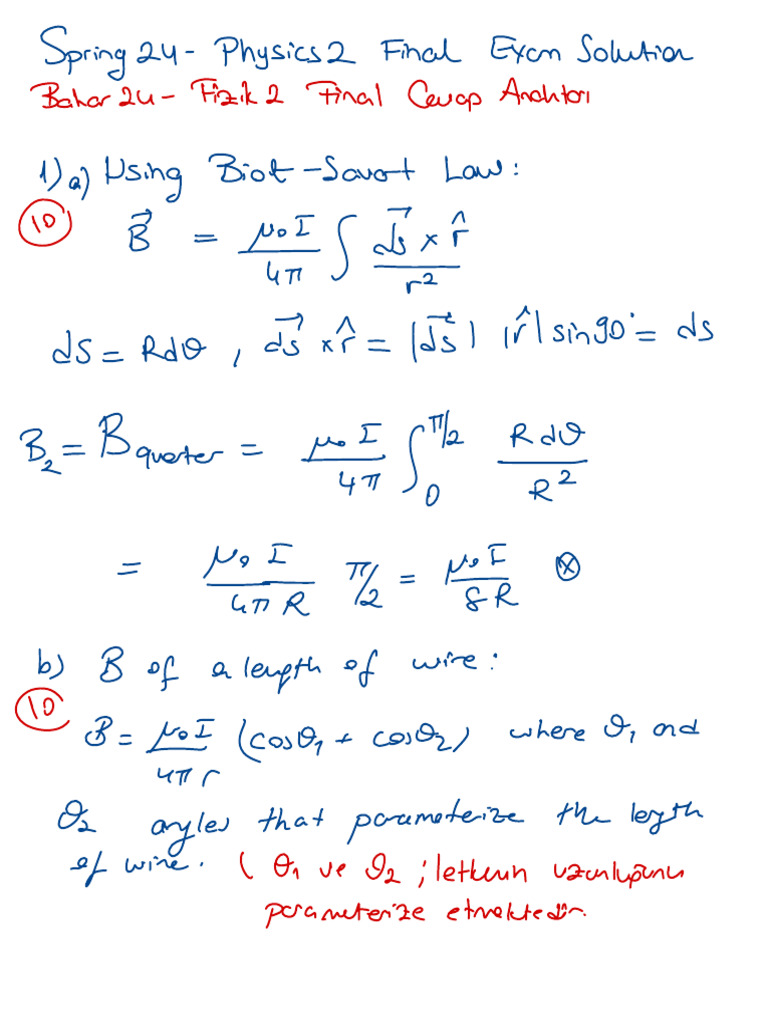 Sp24 Phys2 Final Solutions | PDF