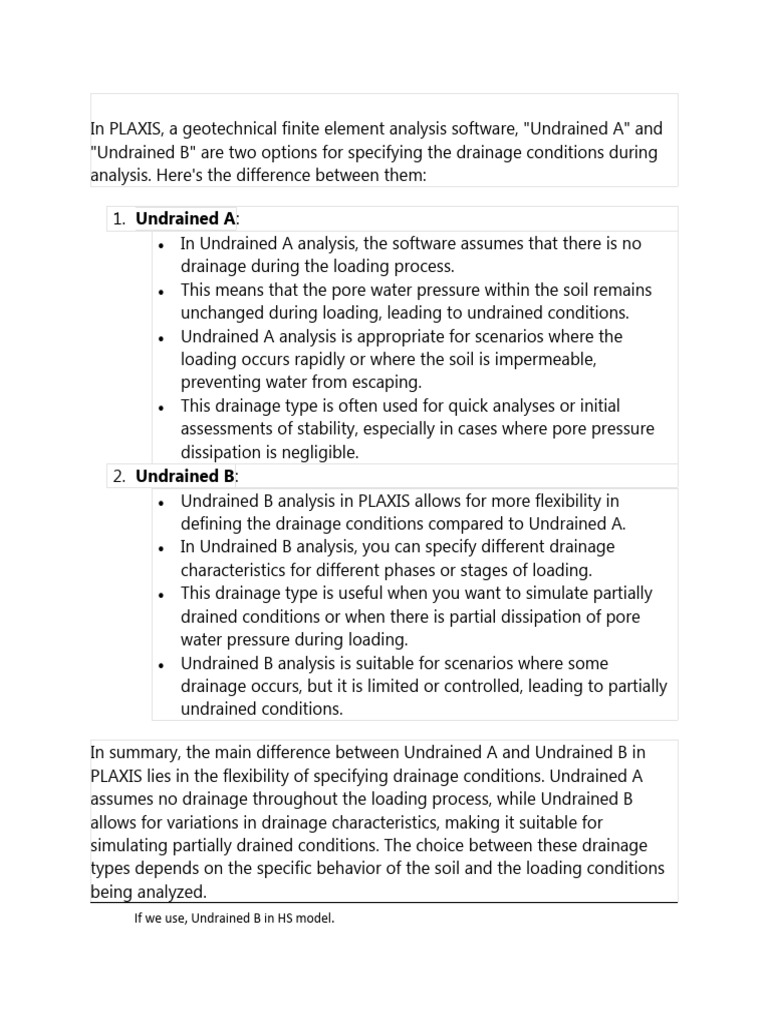PLAXIS Undrained A and Undrained B | PDF | Stiffness | Strength Of ...