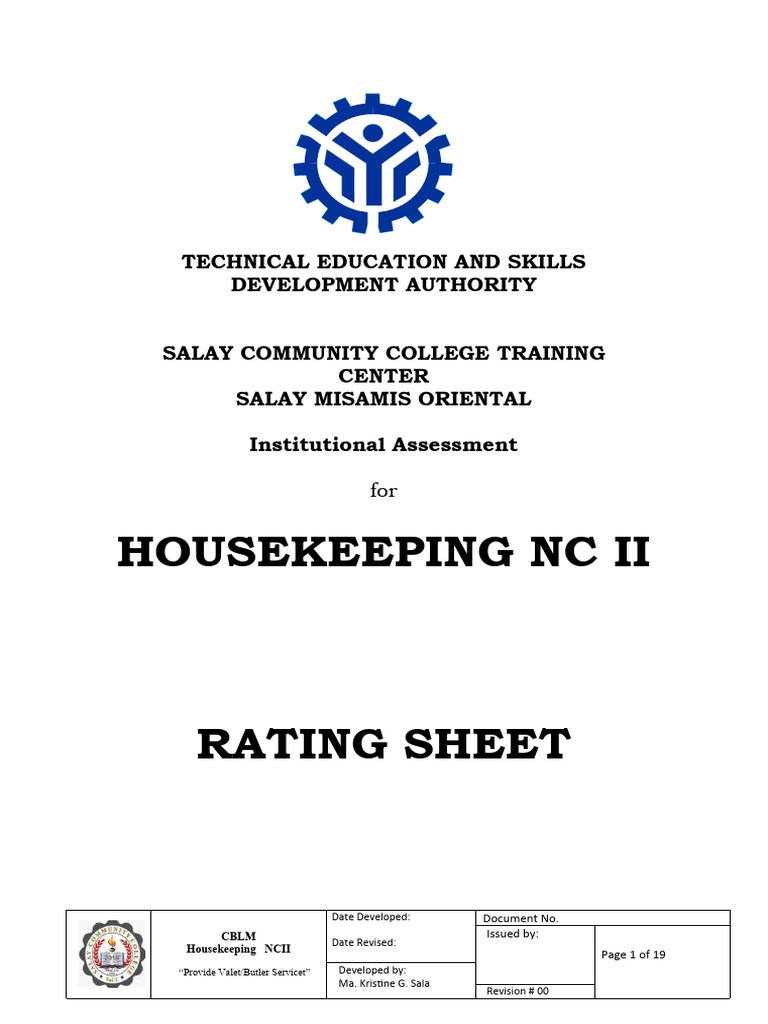 PTS - Sample Imstitutional Assessment Tools. Sala | PDF | Multiple Choice