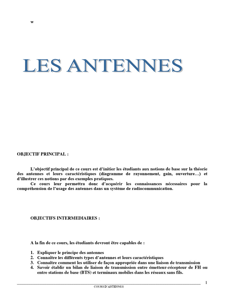 Introduction aux Antennes de Transmission | PDF | Antenne (Radio ...