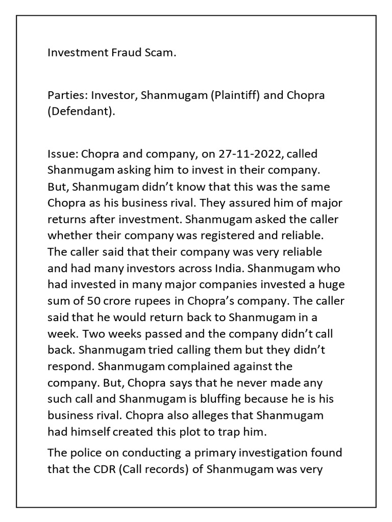 Investment Fraud Scam | PDF