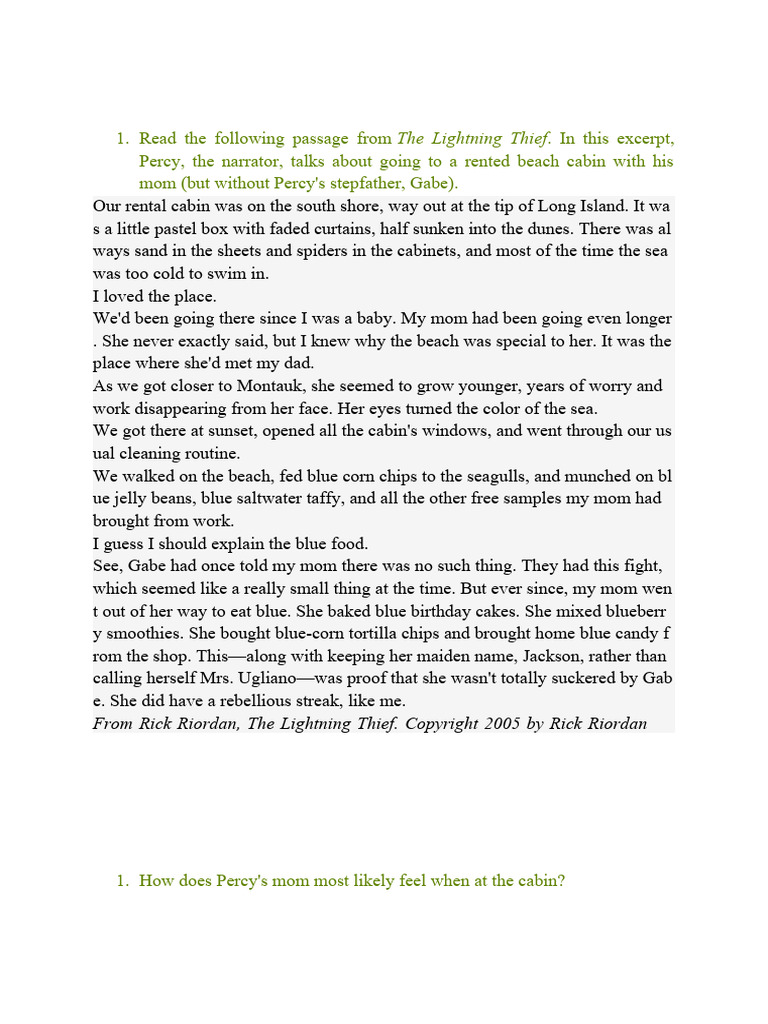 Comprehension Passages | PDF