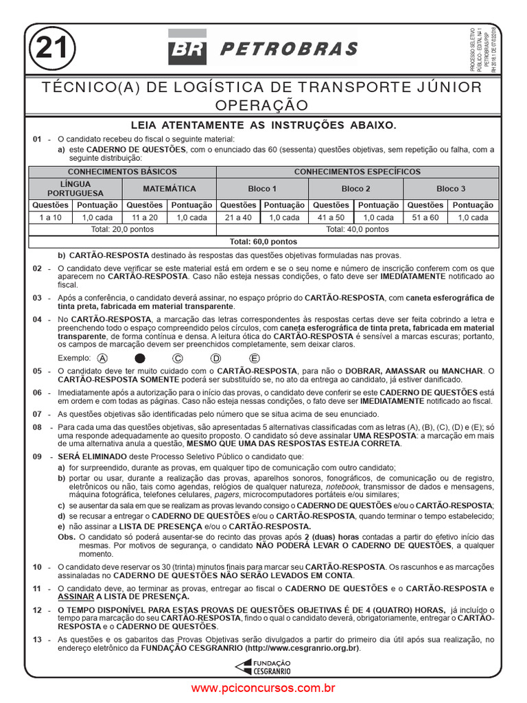 Prova Petrobras | PDF | Motores | Desperdício